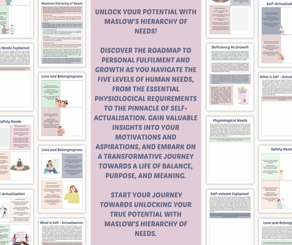 Hierarchy of Needs Worksheets: Self-actualisation, Therapy Tools, and ...