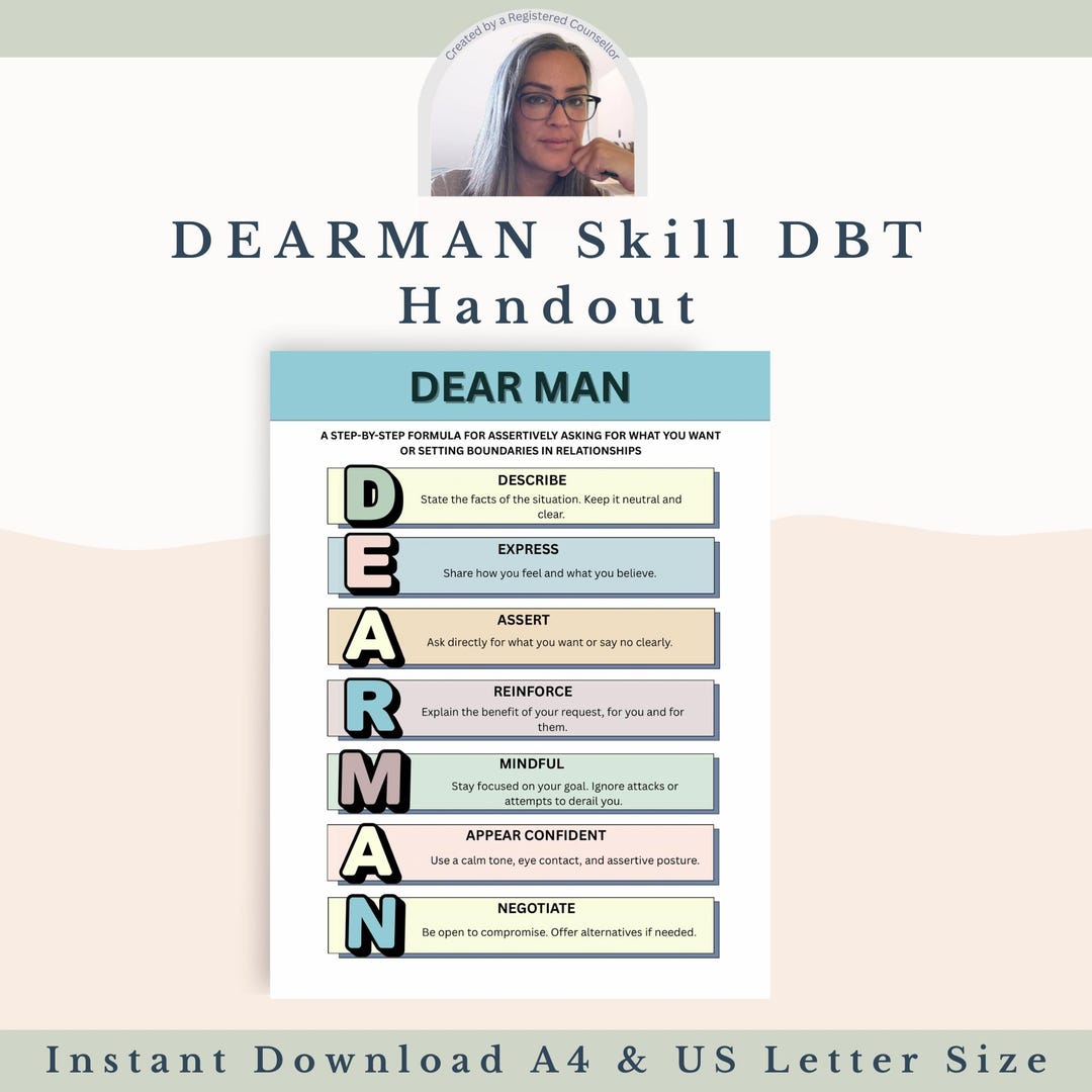 DBT DEARMAN Skill Handout for Assertive Communication & Boundary ...