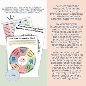 Executive Function Wheel Cheat Sheet for Adults & Teens, ADHD ...