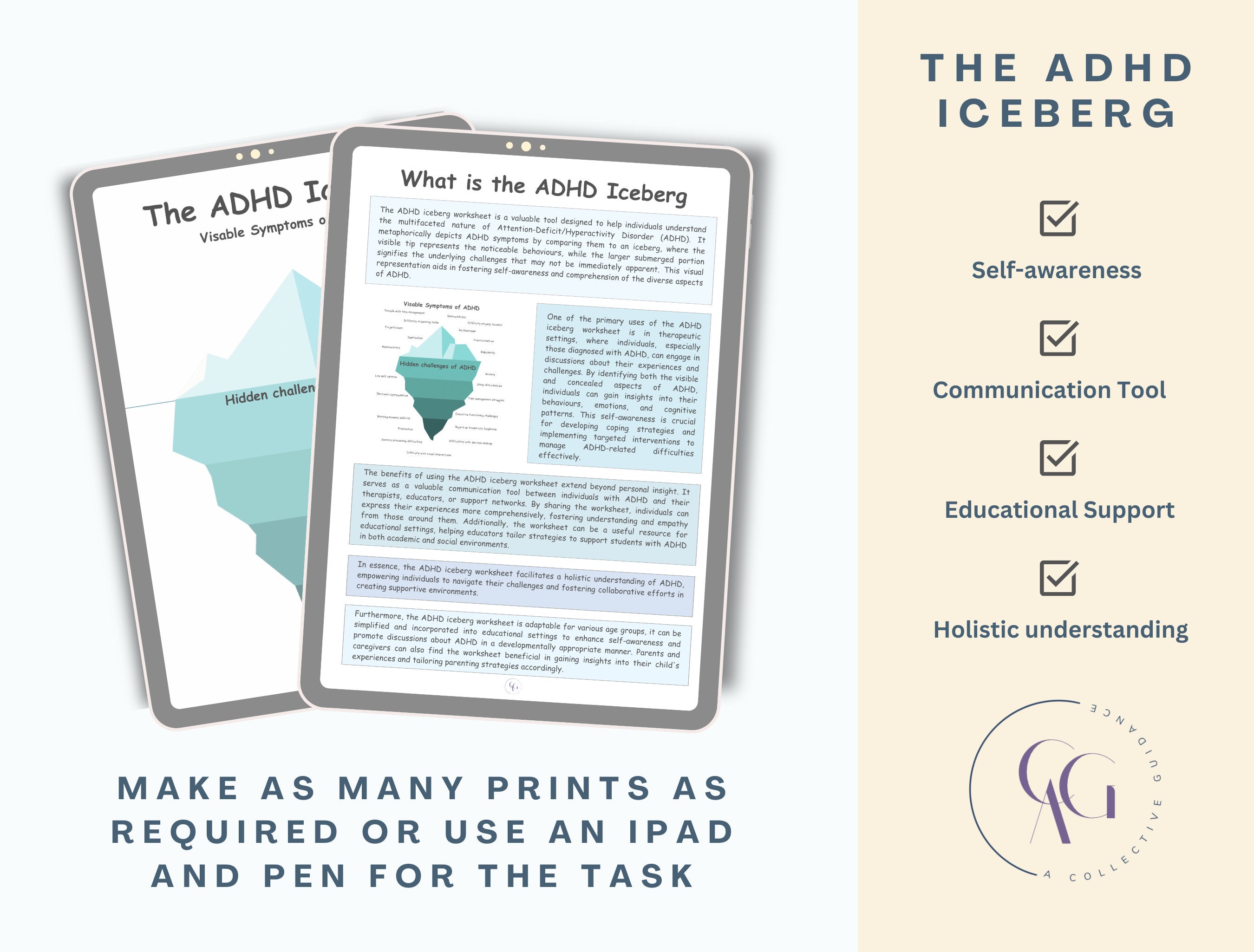 The ADHD Iceberg Worksheet / Attention Deficit Hyperactivity Disorder ...