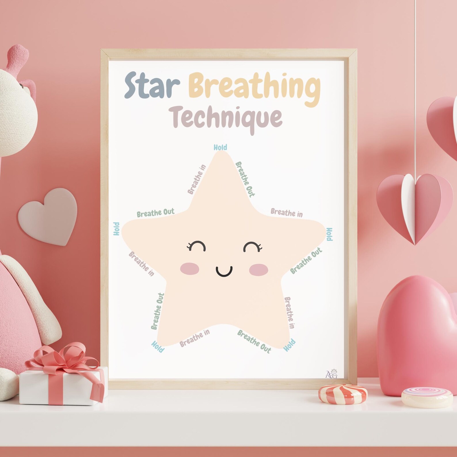 Star Breathing Technique Print: Mindfulness Kids Decor (digital ...