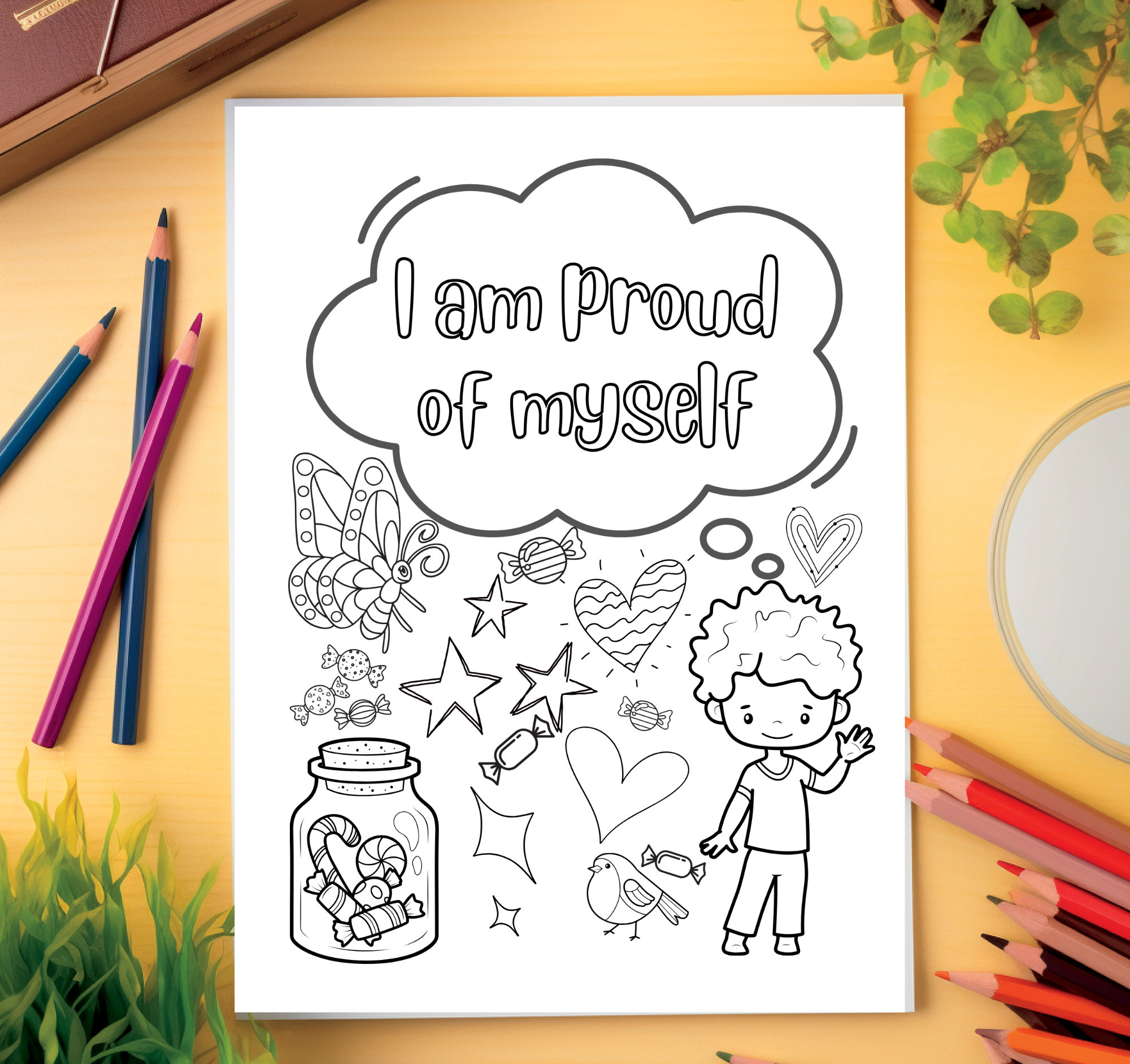 Mindfulness Colouring for Kids / Self Love Colouring / Self Esteem ...