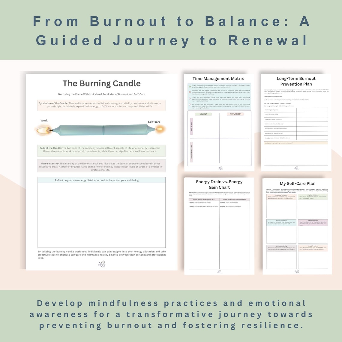 Burnout Workbook: Stress Management Tips & CBT Worksheets for ...