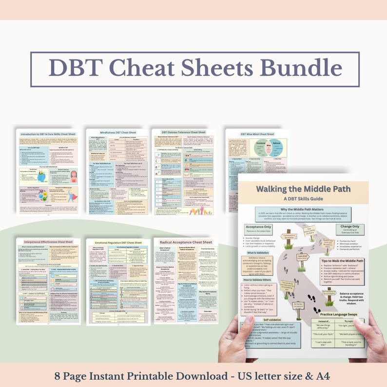 Trauma Therapy Cheat Sheet Bundle | Psychoeducation Resources for ...