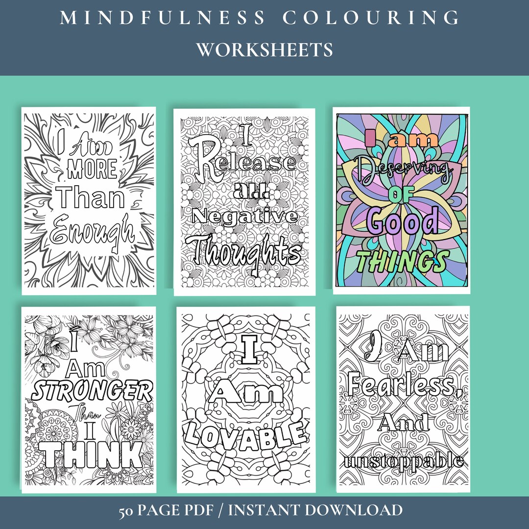 Affirmation Colouring / Mindfulness Colouring / Colouring for Adults ...