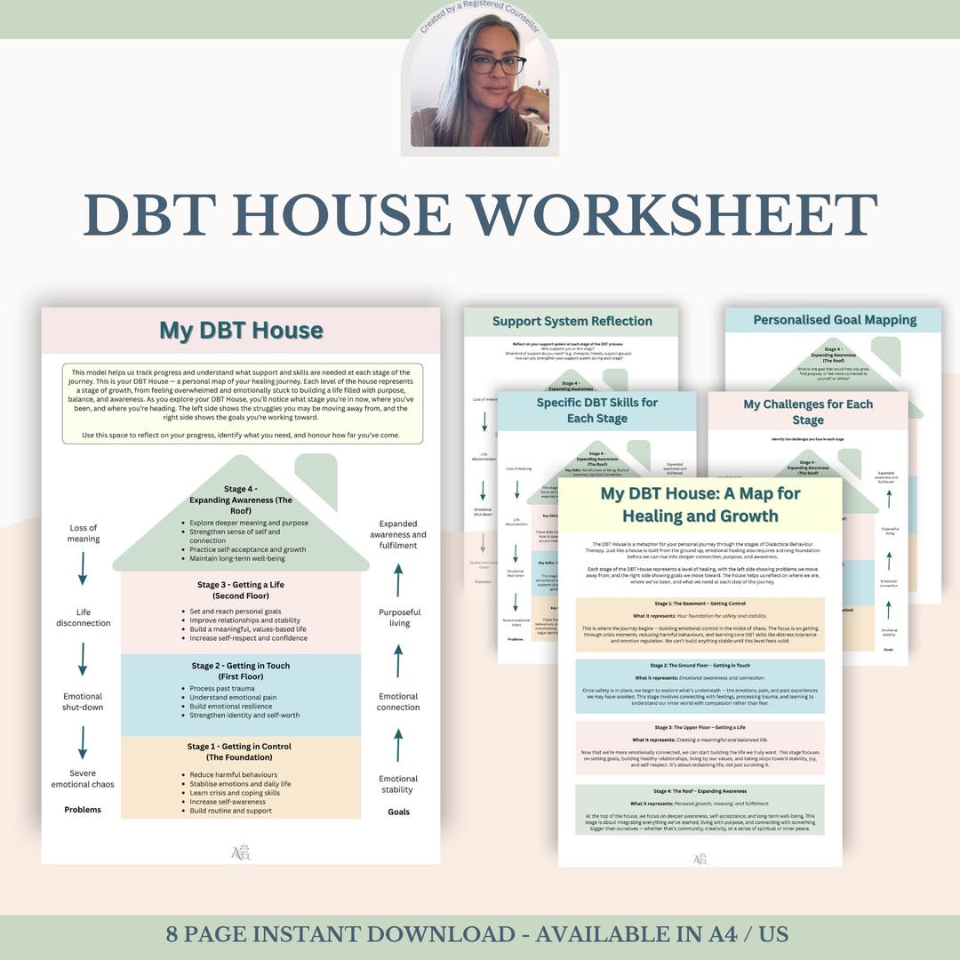 DBT House Worksheet PDF - Dialectical Behaviour Therapy Stages ...