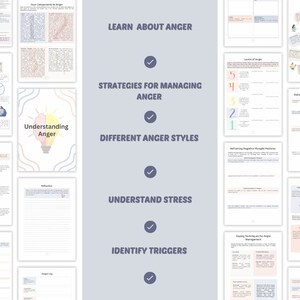 Understanding Anger Workbook, Anger Management Therapy Worksheets, CBT ...