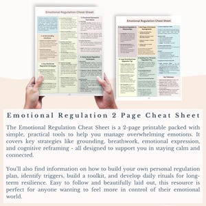 Emotional Regulation Cheat Sheet | Easy Guide for Counselling & Therapy ...