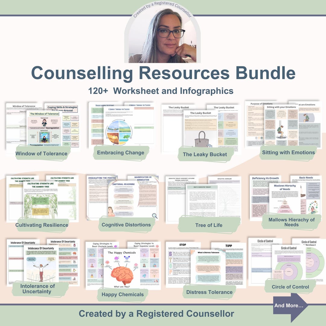 120-page Counselling Worksheets Bundle: Therapy Resources (PDF Download ...