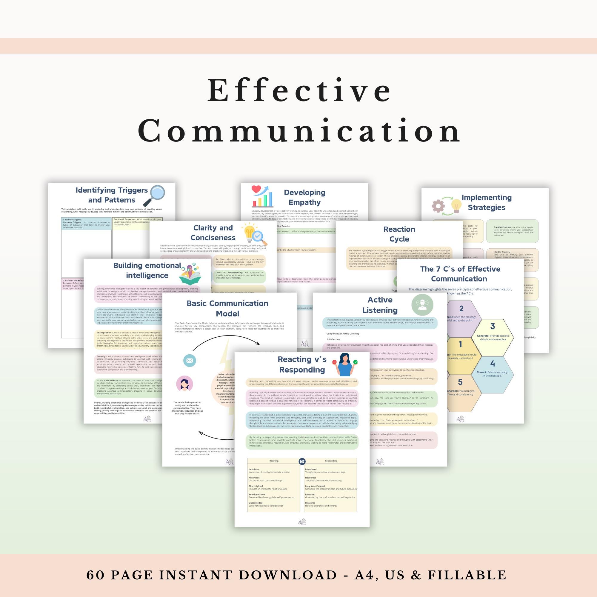 Communication Skills Bundle, Assertive Communication Worksheets ...