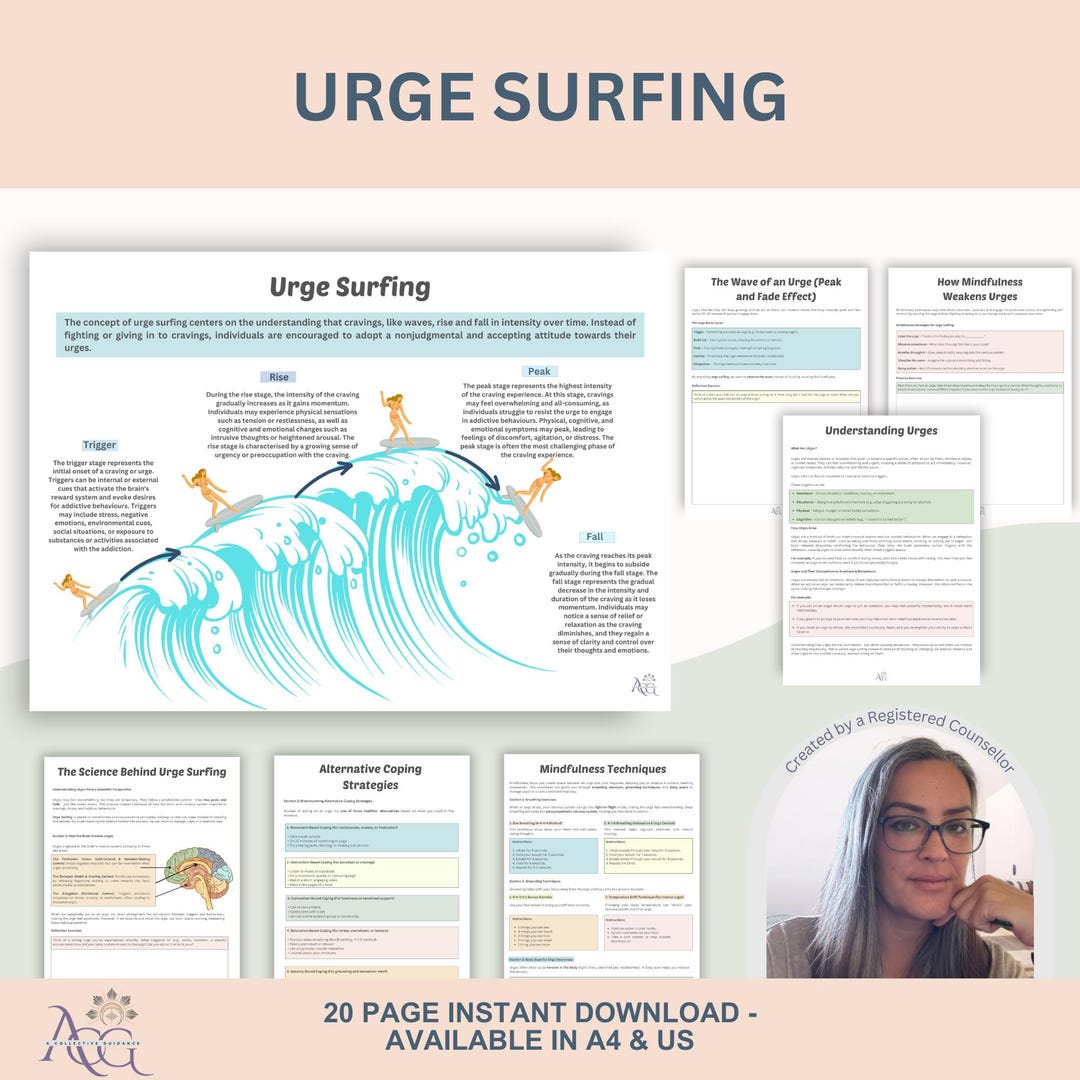 Addiction Recovery Journal: Urge Surfing, CBT & DBT Tools (PDF) - Etsy
