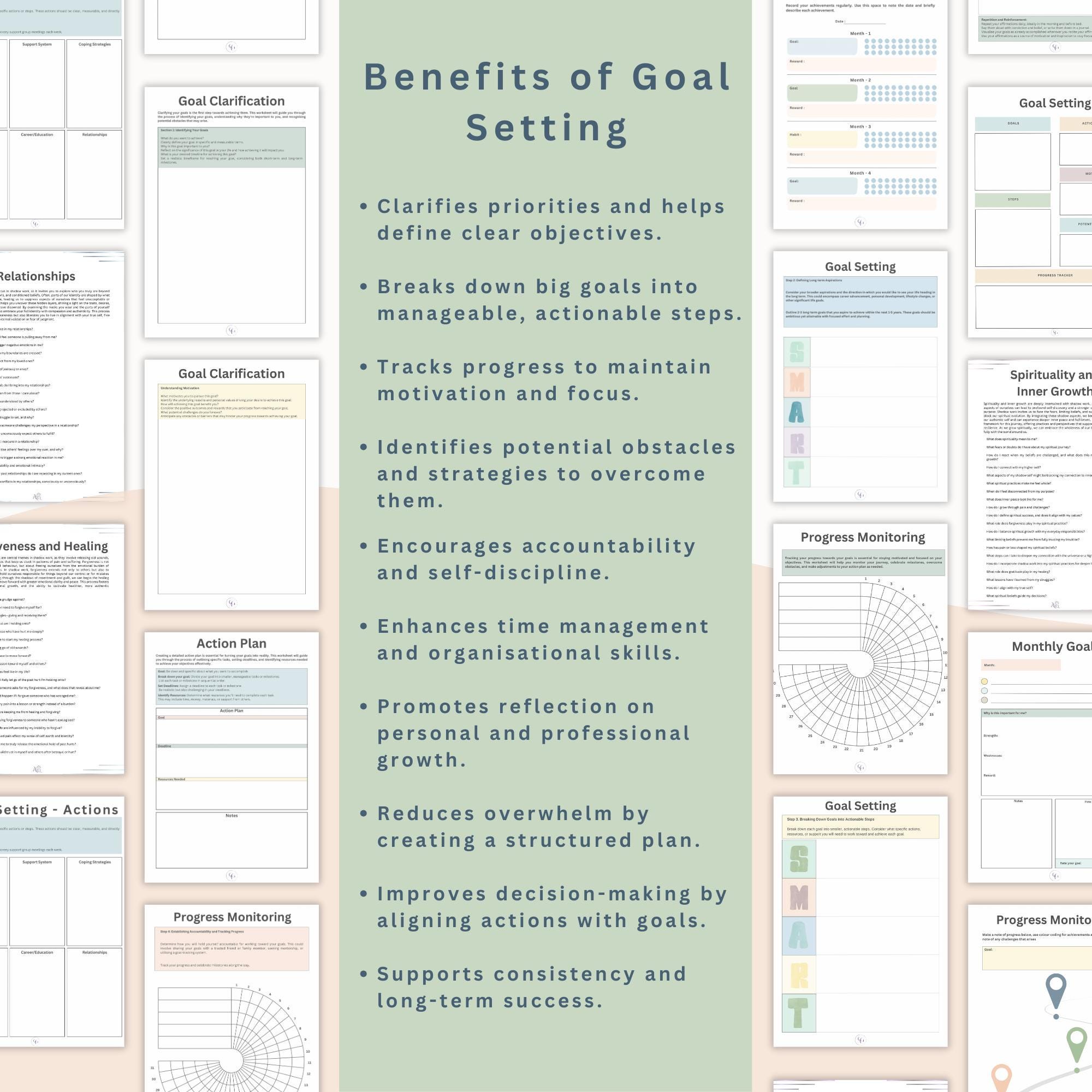 Goal Setting Worksheet & Motivation Planning | Effective Therapy ...