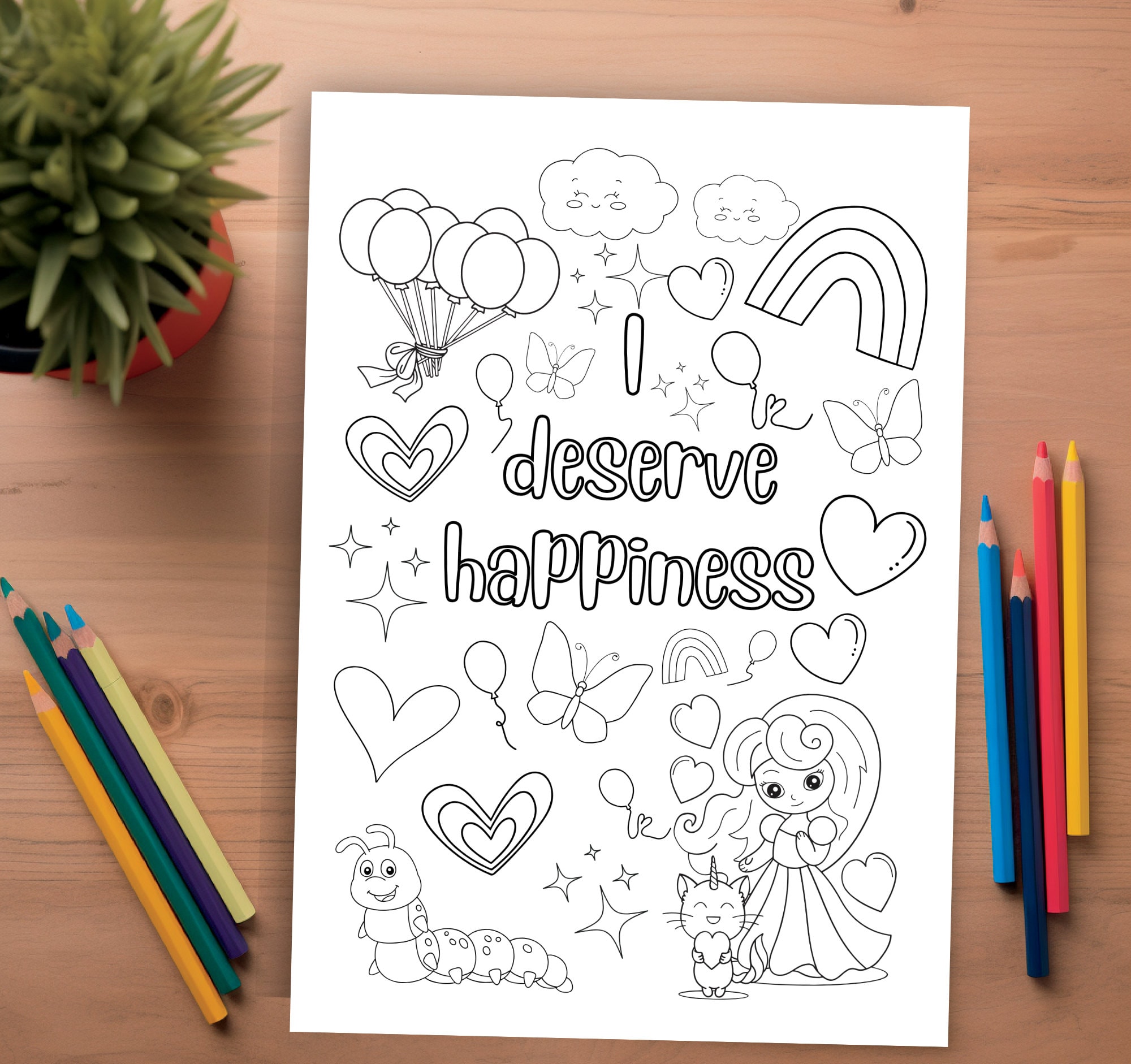 Mindfulness Colouring for Kids / Self Love Colouring / Self Esteem ...