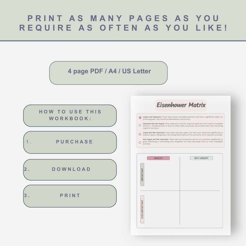 Eisenhower Matrix & Can-do List: Task Management Worksheets (PDF) - Etsy