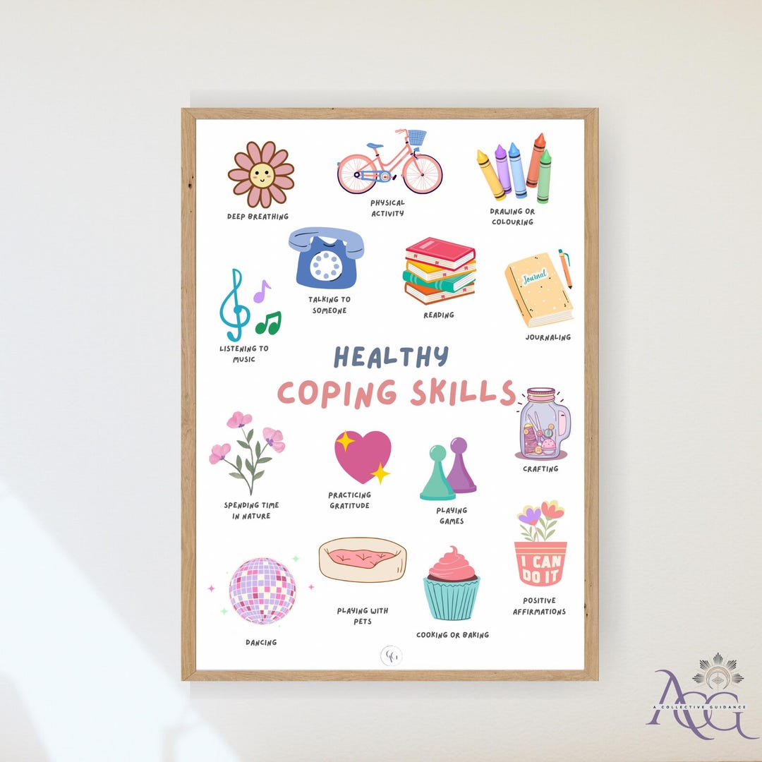 Healthy Coping Skills Poster | Positive Mental Health Decor for ...