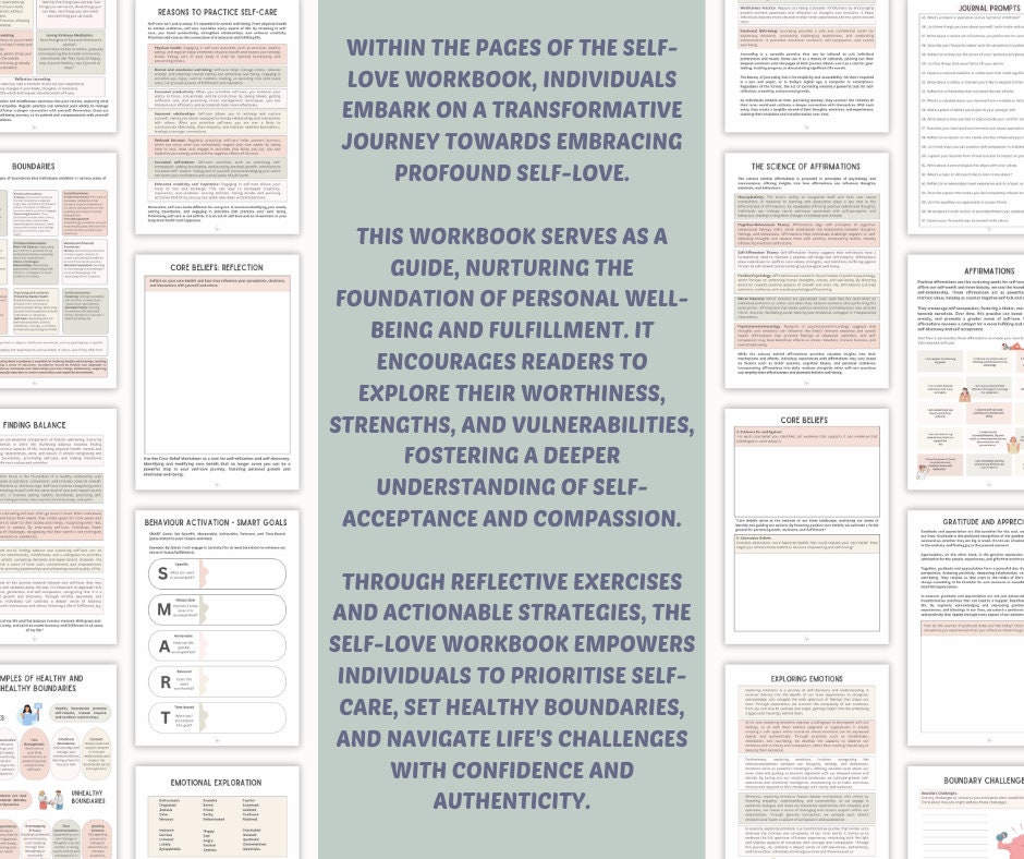 Self Love Workbook / Emotions Worksheets / Therapy Worksheets ...