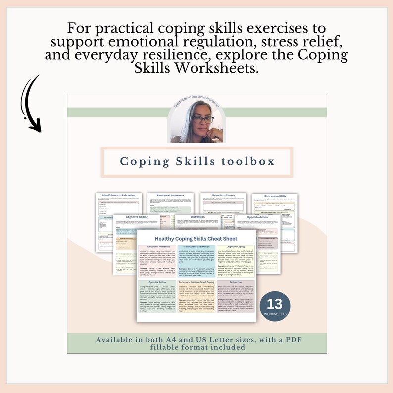 Coping Skills Cards, Emotional Regulation Anxiety Relief & Stress ...