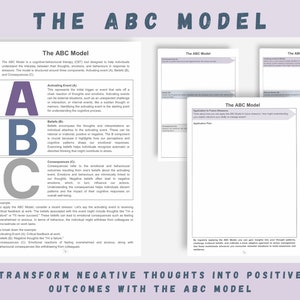 CBT Worksheets / ABC Model / Cognitive Behaviour Therapy / Therapy ...