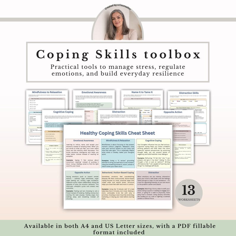 Coping Skills Toolbox, Emotional Regulation Stress Relief Therapy ...