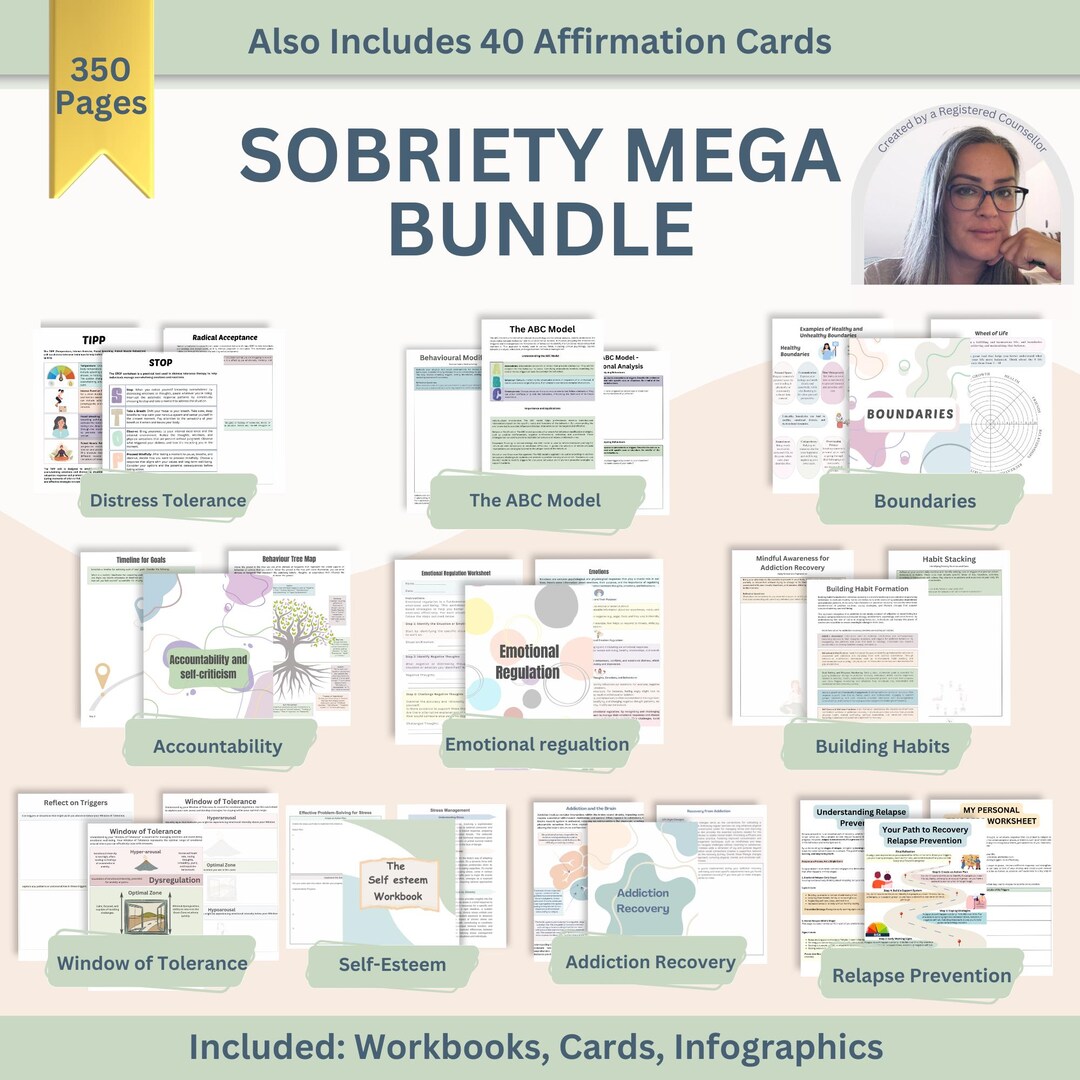 Sobriety Mega Bundle: Addiction Recovery Worksheets, Therapy Resources ...