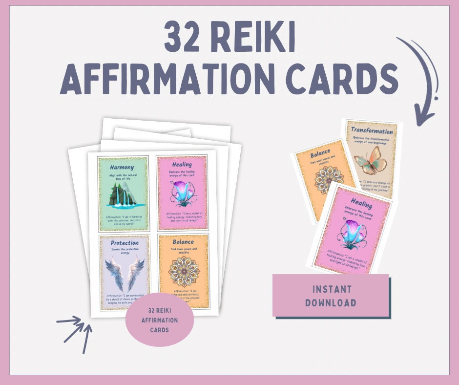 Reiki Affirmation Cards / Reiki Healing / Affirmation Cards / Digital ...