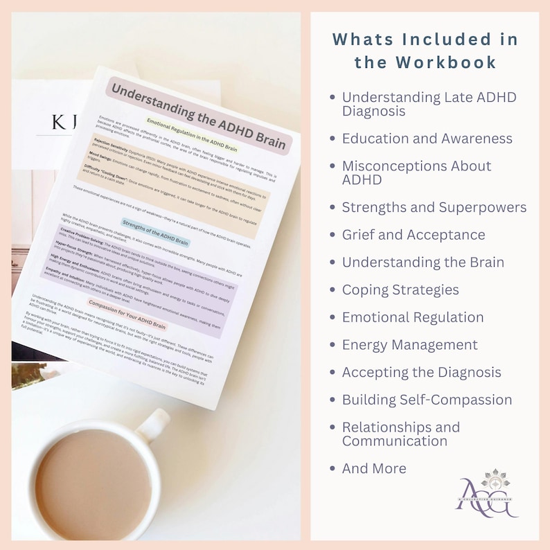 ADHD Workbook for Adults | Coping Skills & Executive Function Therapy ...