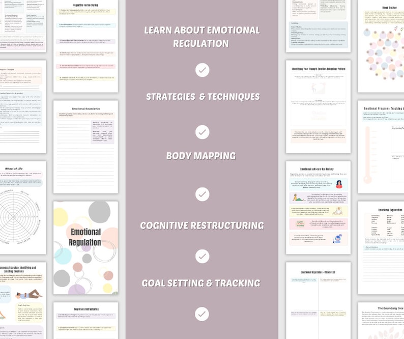 Emotional Regulation Workbook / Emotions Worksheets / Therapy - Etsy UK