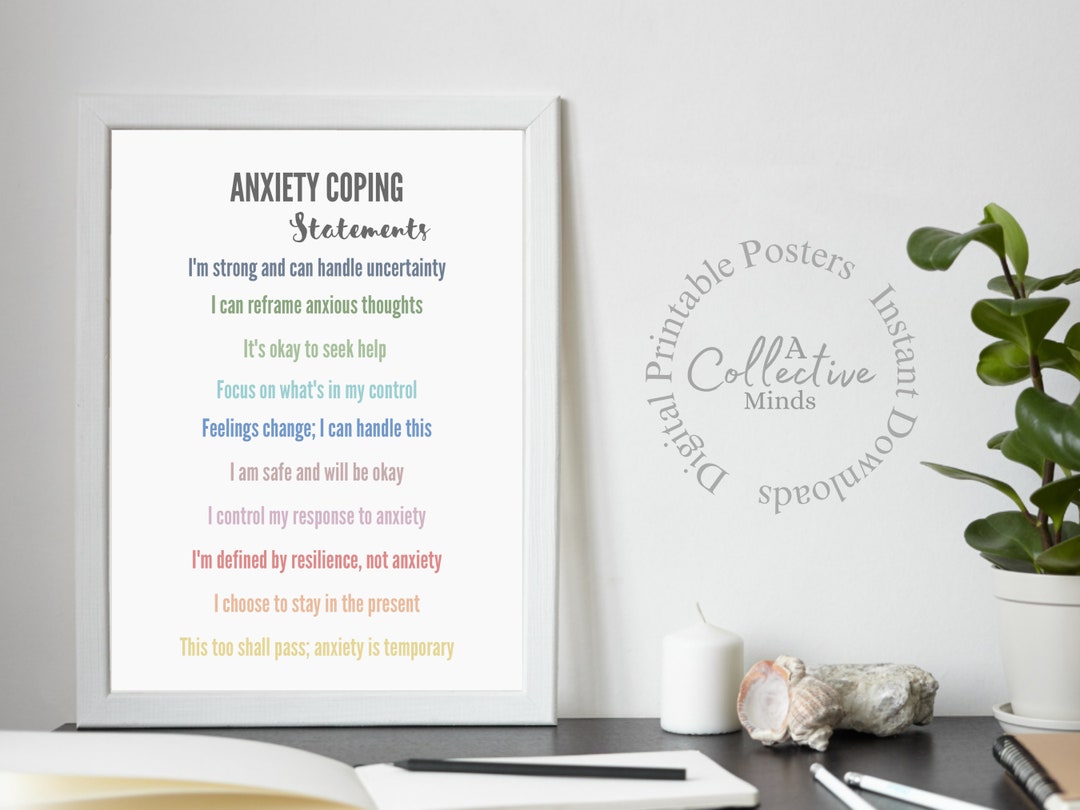 Anxiety Coping Strategies Poster / CBT / Therapy Poster / Anxiety ...