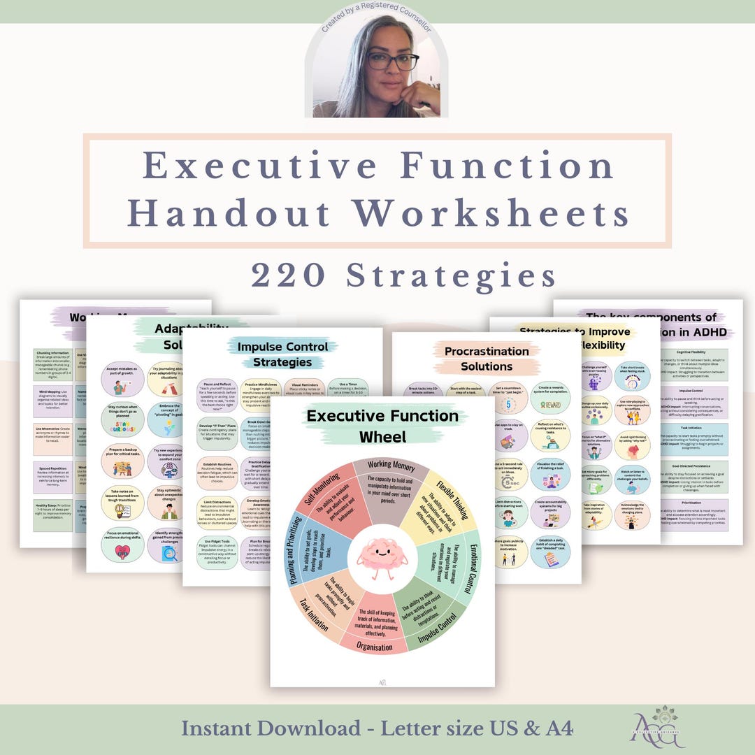 Executive Function Strategies Handouts: ADHD Tools for Focus ...