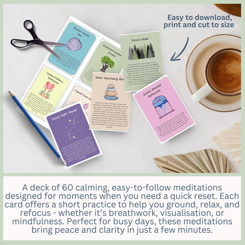Short Guided Cards | Anxiety Coping & Meditation Cards | Daily ...