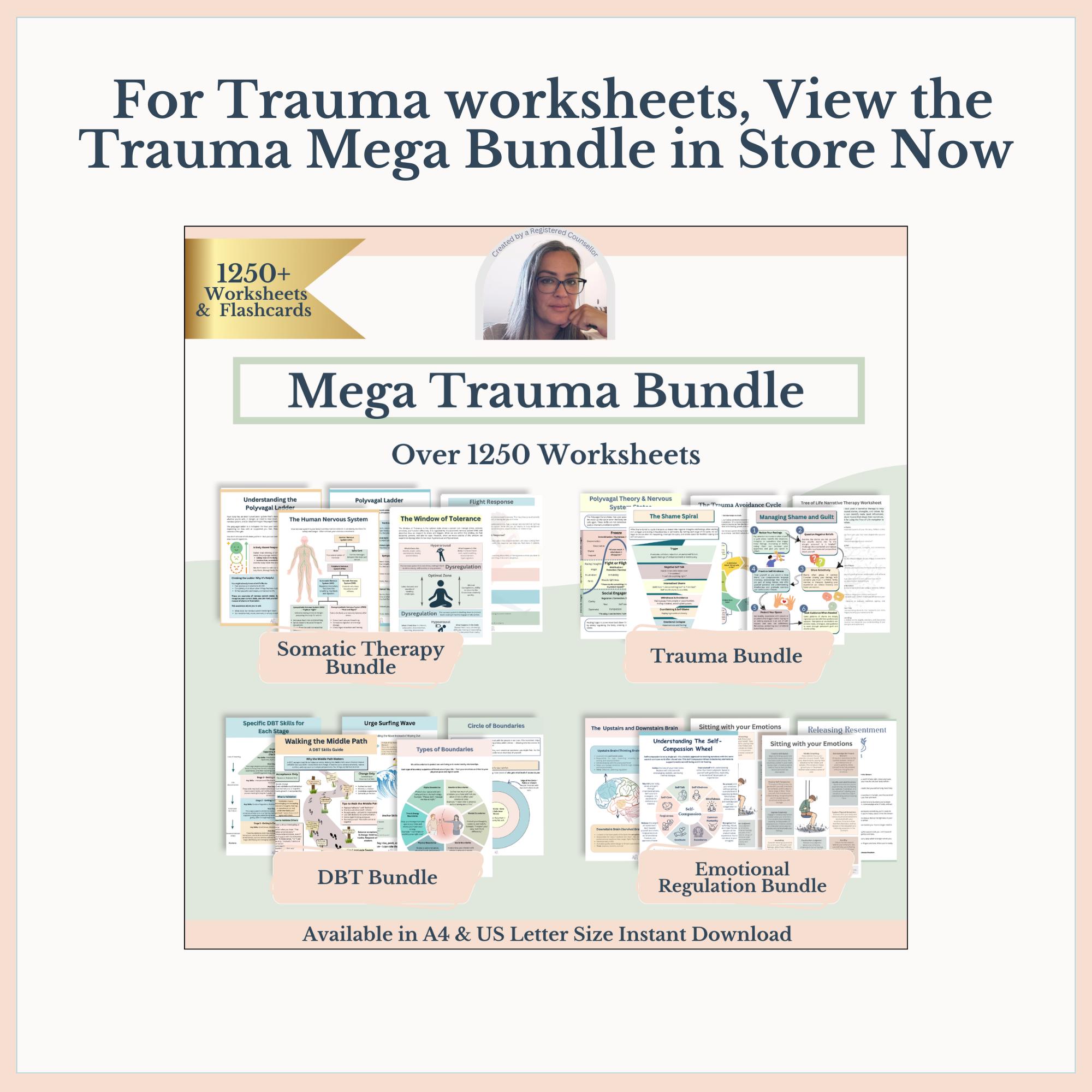 Trauma Therapy Cheat Sheet Bundle | Psychoeducation Resources for ...