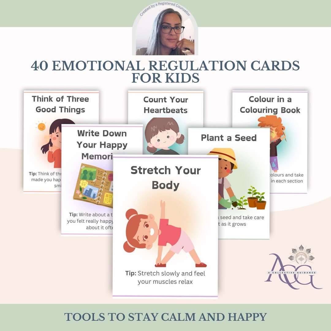 Emotional Regulation Cards for Kids, Ideal for Counselling, Emotional ...