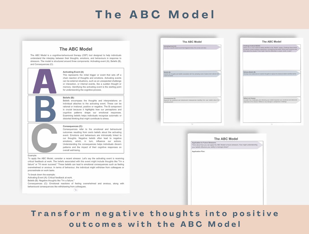 CBT Tools Worksheets / ABC Model / Cognitive Behaviour Therapy ...