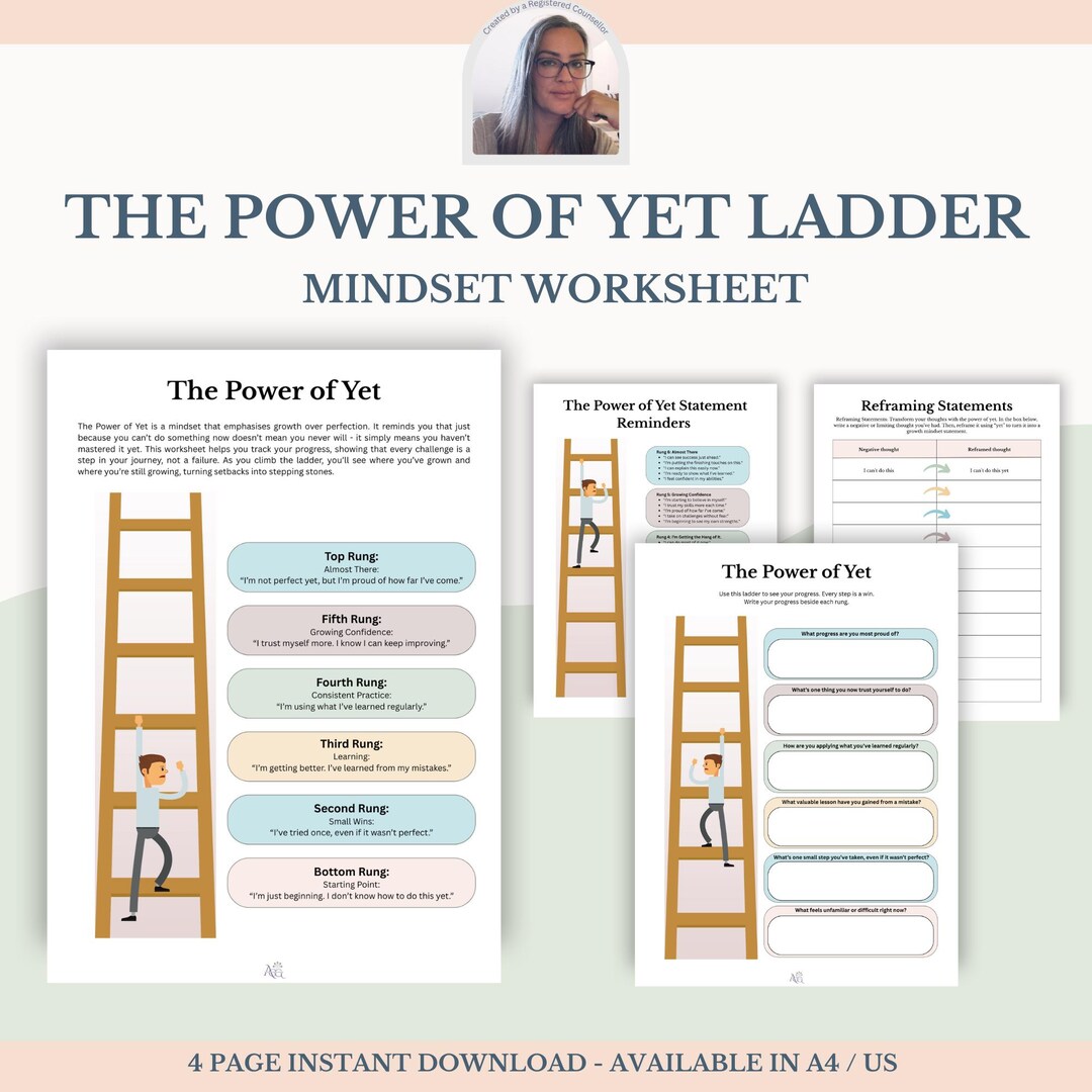 Growth Mindset Worksheet: the Power of yet Counselling Resource for ...