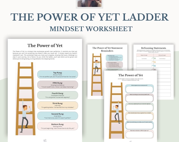 Growth Mindset Worksheet: the Power of Yet, Self Improvement (digital ...