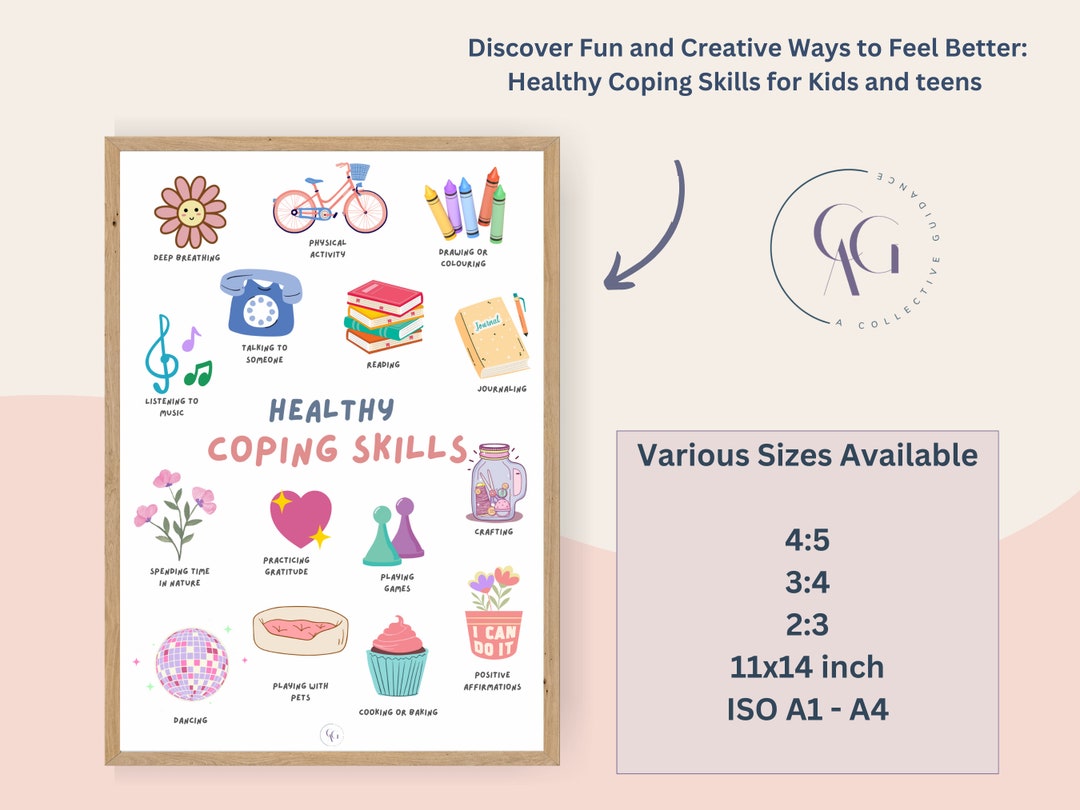 Healthy Coping Skills Poster, Coping Skills, Positive Mental Health ...