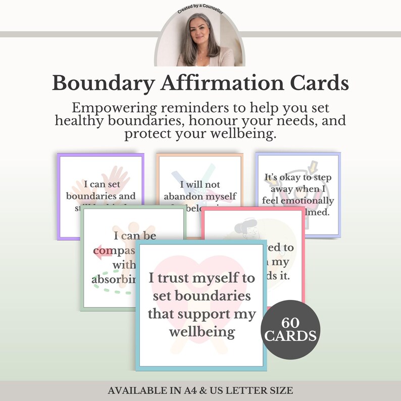 Boundary Affirmation Cards, Positive Affirmations for Healthy ...