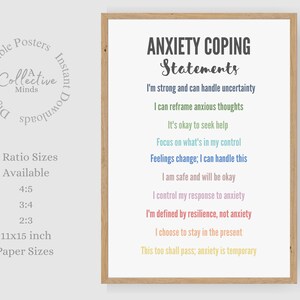 Anxiety Coping Strategies Poster / CBT / Therapy Poster / Anxiety ...