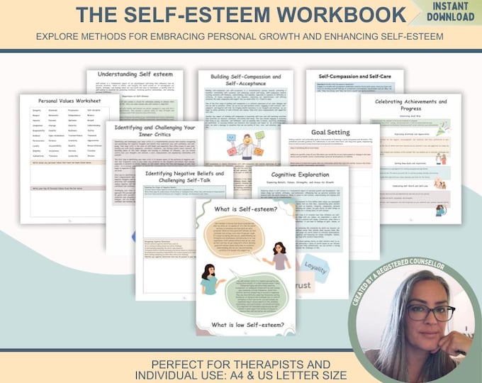 Self-esteem & Confidence Building Worksheets, CBT Tools for Personal ...