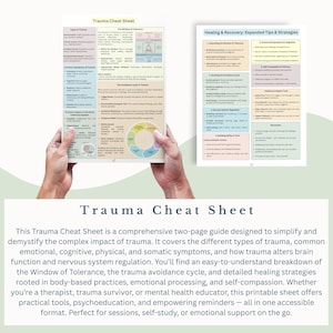 Trauma Cheat Sheet for Therapists: 2-page Therapy Resource (PDF ...