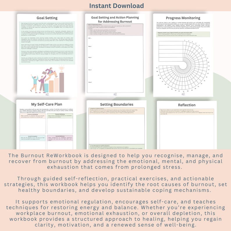 Burnout Workbook: Stress Management Tips & CBT Worksheets for ...