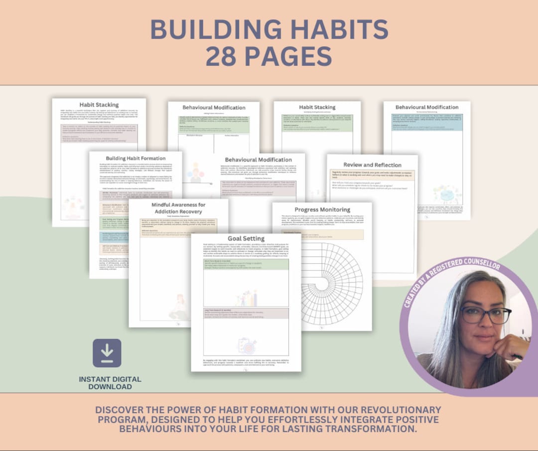 Addiction Recovery Worksheets: CBT Habit Builder (28-page PDF) - Etsy