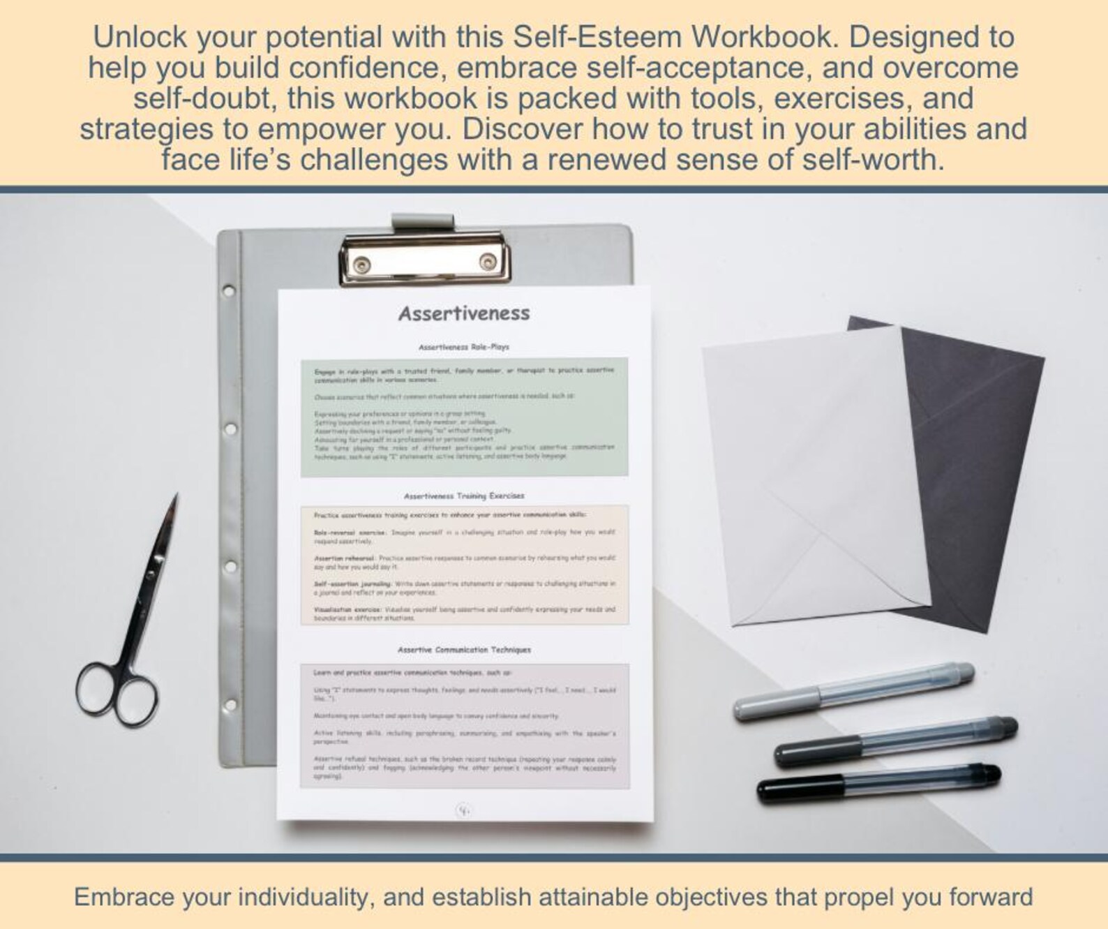 Self-esteem & Confidence Building Worksheets, CBT Tools for Personal ...