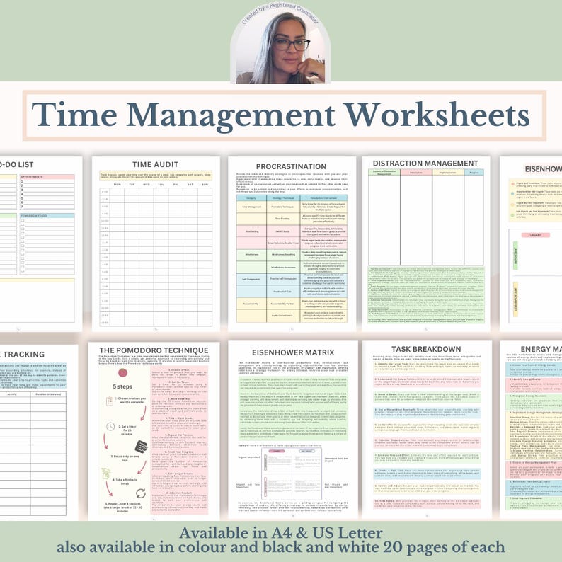 Time Management Worksheets: Productivity Planner (PDF Download) - Etsy