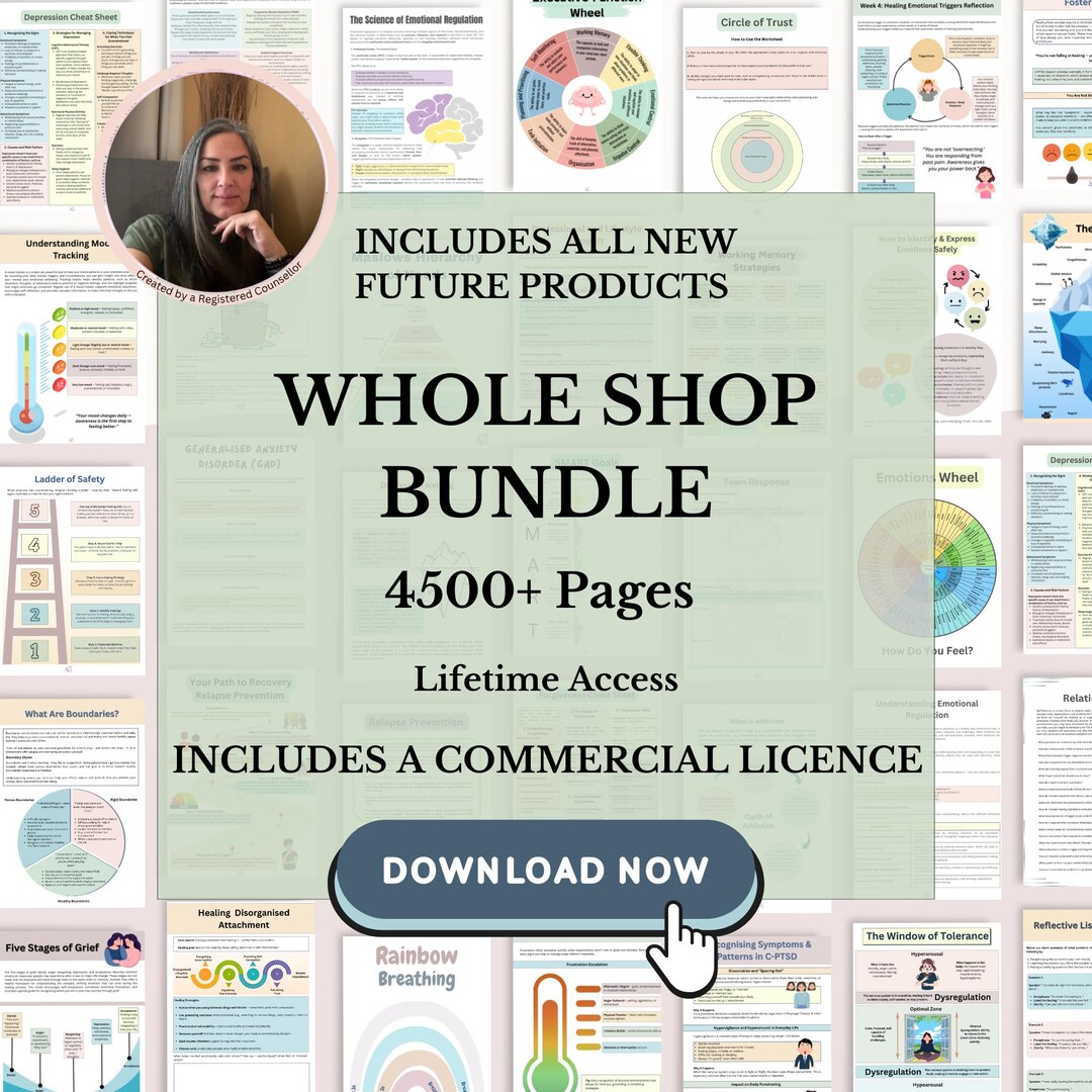 Mega Whole Shop Bundle: Trauma, Anxiety, CBT DBT Tools, Therapy ...