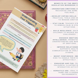 Emotional Regulation Workbook for Kids, Emotions Worksheets, Therapy ...