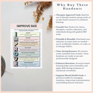 DBT Coping Skills Worksheets & Acronym Handouts for Dialectical ...