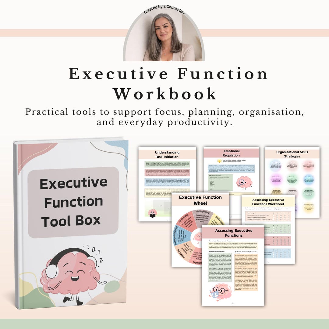 Executive Function Workbook, ADHD Focus Cognitive Skills Working Memory ...