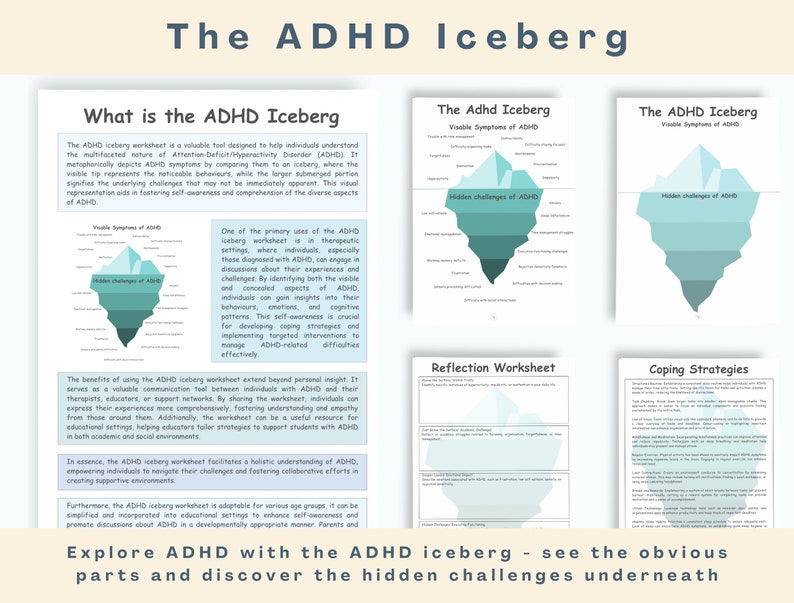 The ADHD Iceberg Worksheet / Attention Deficit Hyperactivity Disorder ...