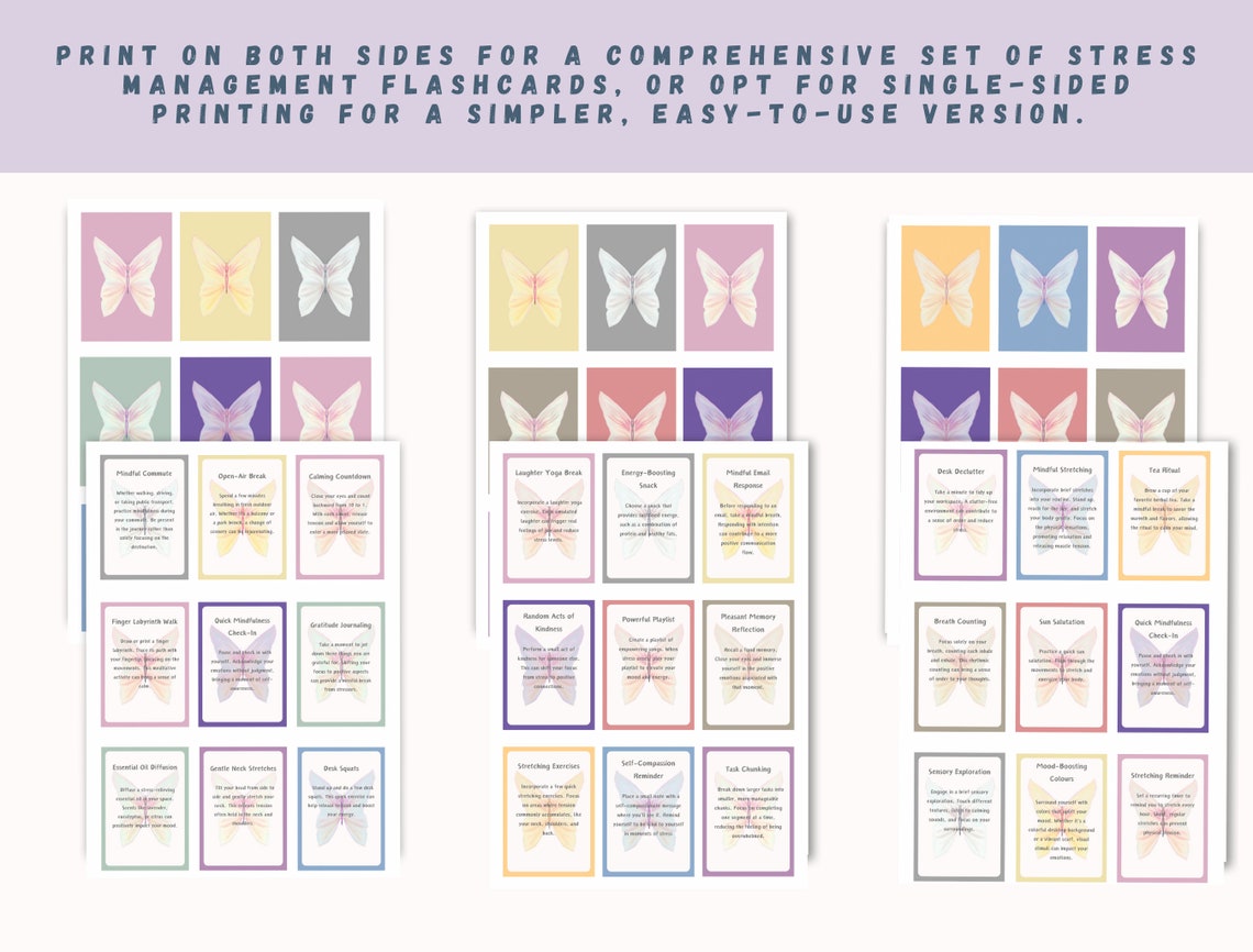 Stress Management Cards / Stress Relief Card / Mindfulness Flashcards ...